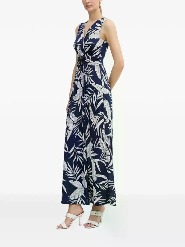 MORGAN Leaf-print Buckle-detail Maxi Dress