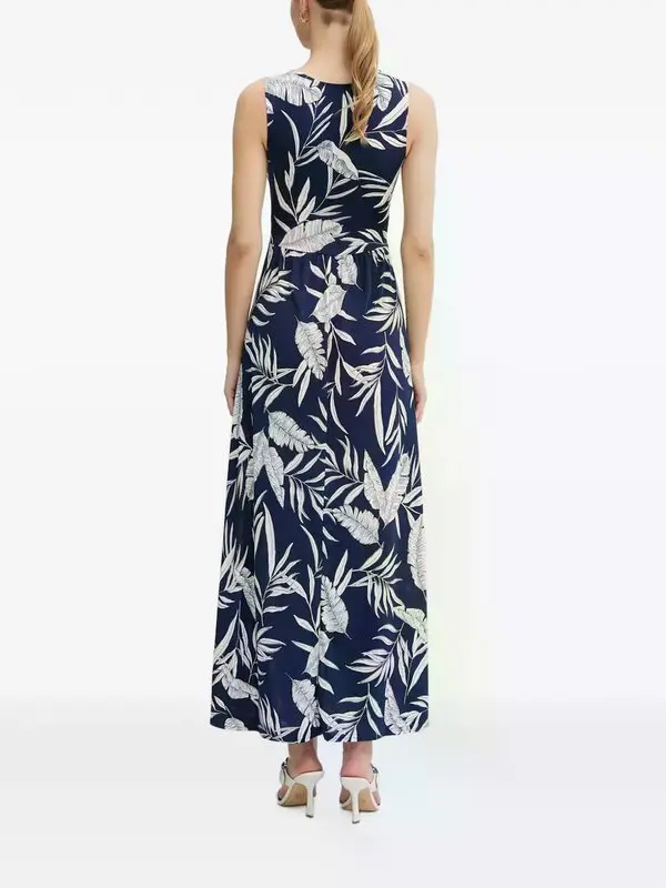 MORGAN Leaf-print Buckle-detail Maxi Dress