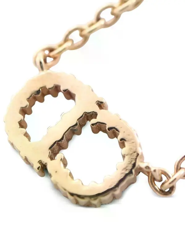 Dior Cd Logo Rhinestone Necklace - Gold