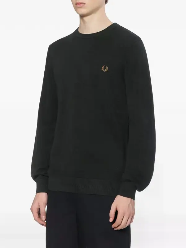 Fred Perry Embroidered Logo Sweater - Black