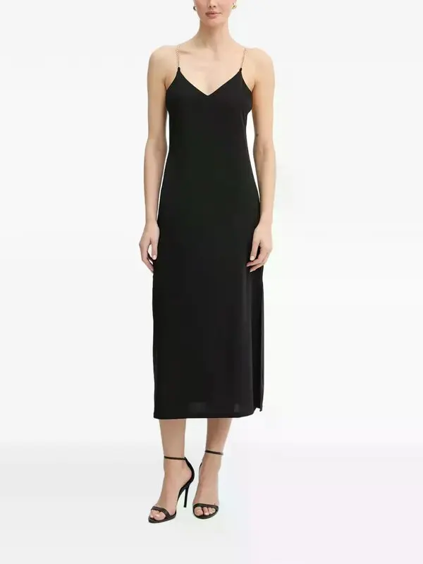 MORGAN Chain-link Strap Midi Dress - Black