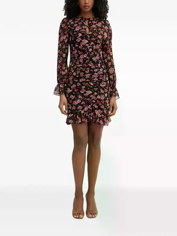 MORGAN Floral-print Ruched Mini Dress