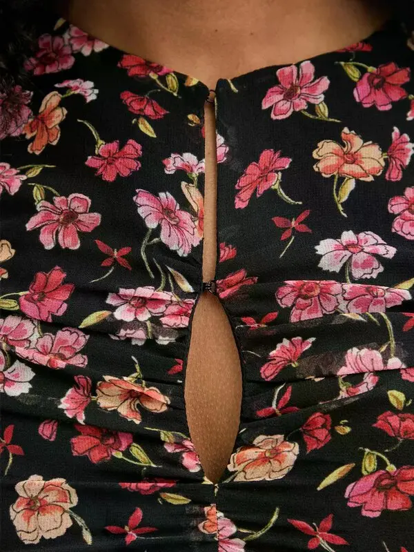 MORGAN Floral-print Ruched Mini Dress