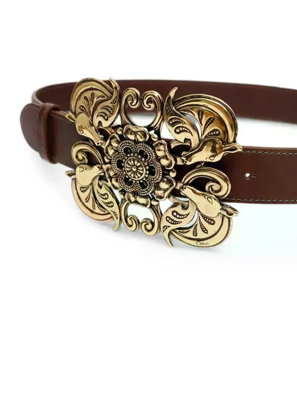 Chloé The Wild Medallion Buckle Leather Belt