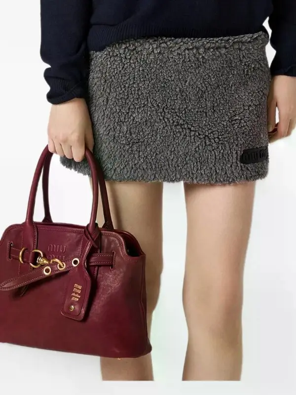 Miu Miu Curly Fleece Miniskirt - Grey