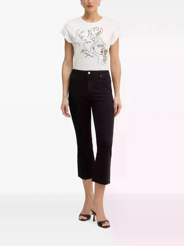 MORGAN Cropped Flared Jeans - Black