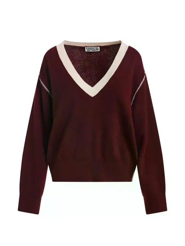 Essentiel Antwerp V-neck Contrast-trim T-shirt