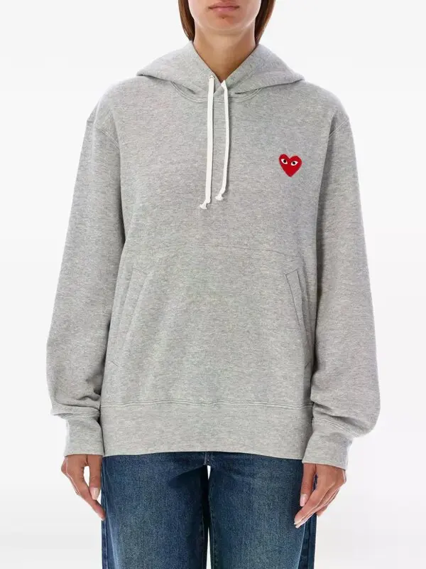 Play Comme Des Garcon Heart-patch Drawstring Hoodie