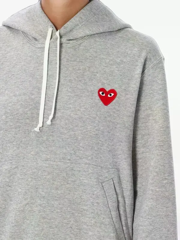 Play Comme Des Garcon Heart-patch Drawstring Hoodie
