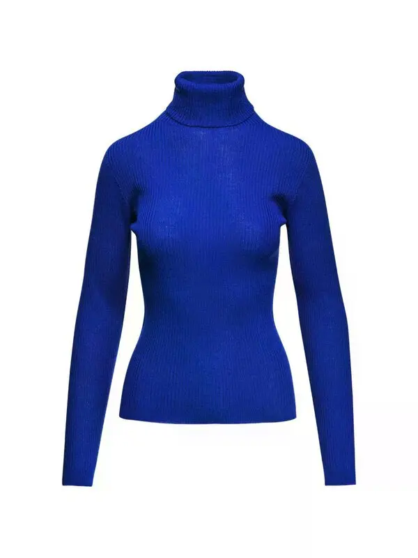 Essentiel Antwerp Ribbed-knit Turtleneck T-shirt - Blue
