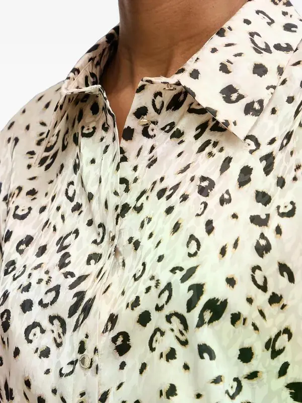 MORGAN Leopard Print Button-down Shirt