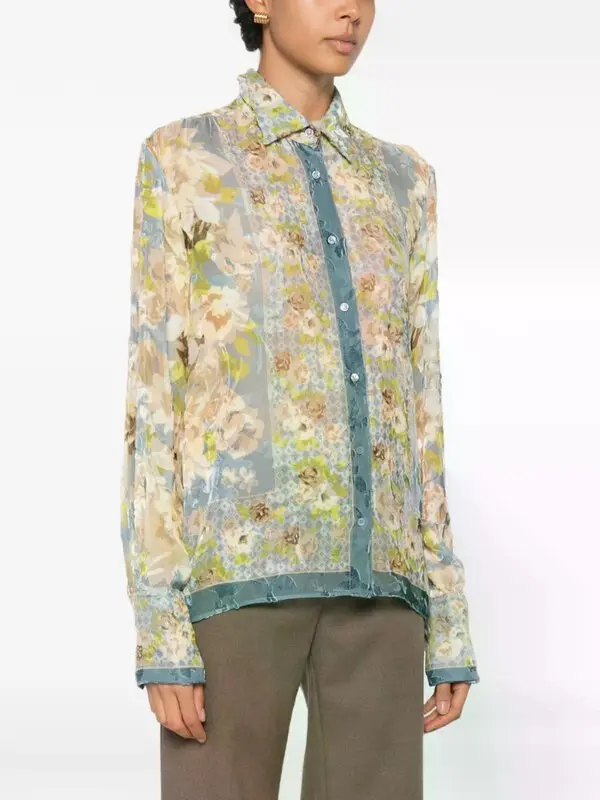 Ermanno Scervino Floral-print Silk Shirt