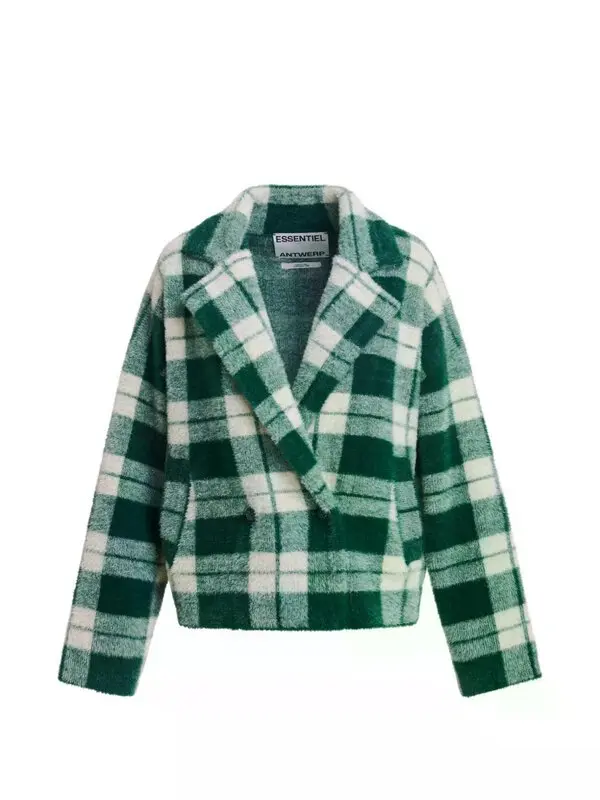 Essentiel Antwerp Checked Double-breasted Cardigan