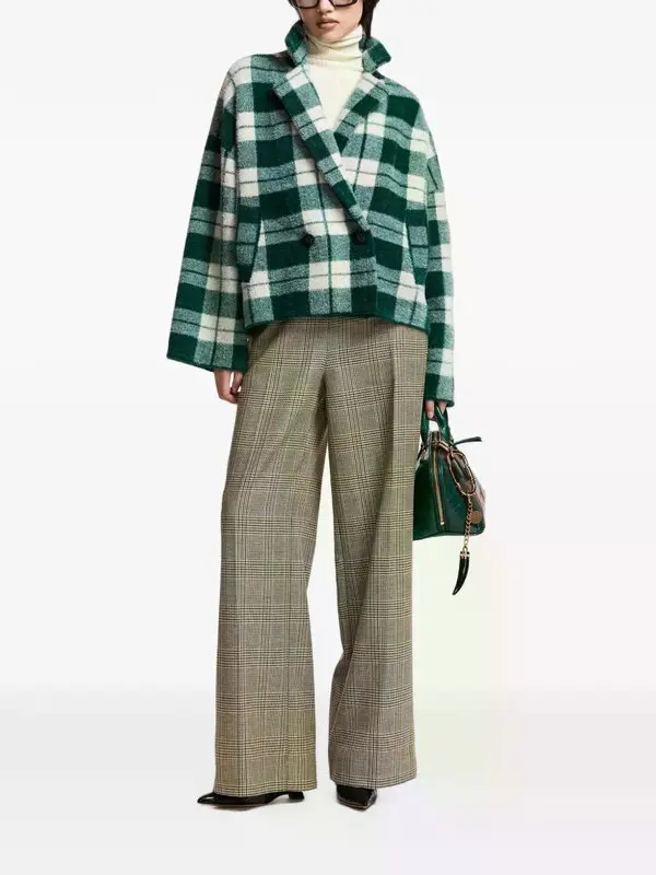 Essentiel Antwerp Checked Double-breasted Cardigan