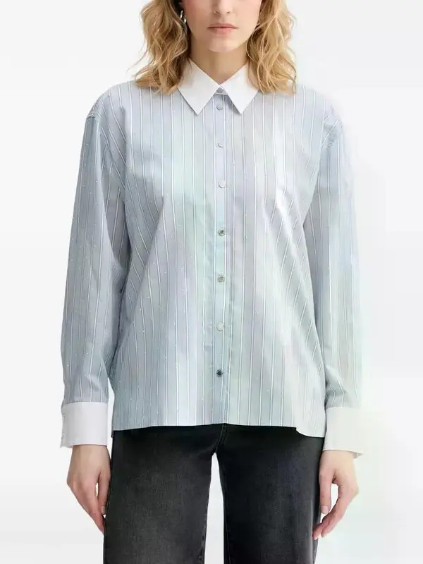 MORGAN Striped Crystal Embellished Shirt