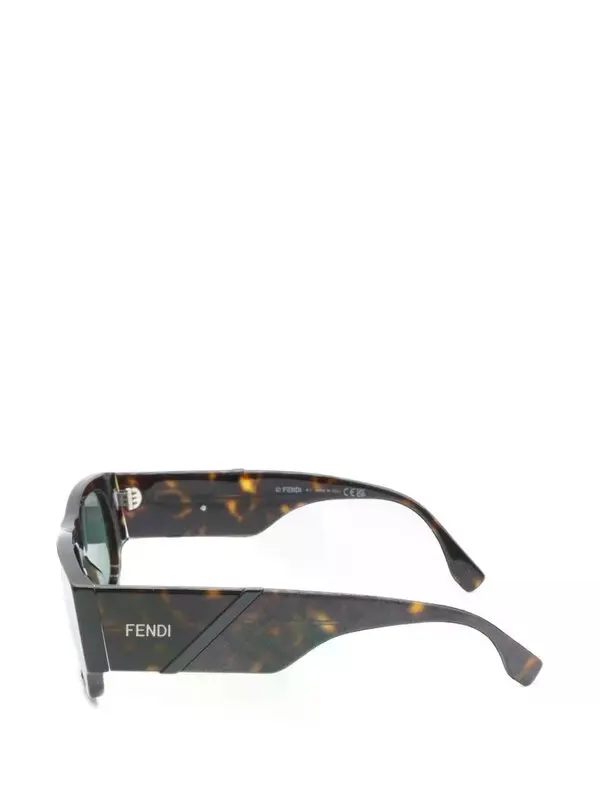 Fendi 2020s Tortoiseshell-effect Rectangle-frame Sunglasses
