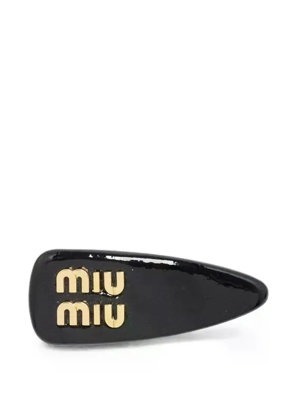 Miu Miu Logo Leather Hairpin