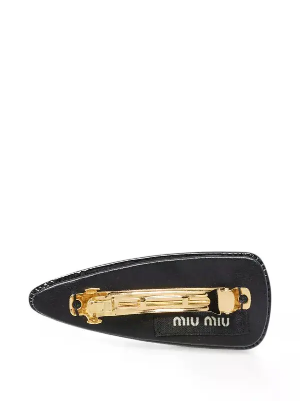 Miu Miu Logo Leather Hairpin