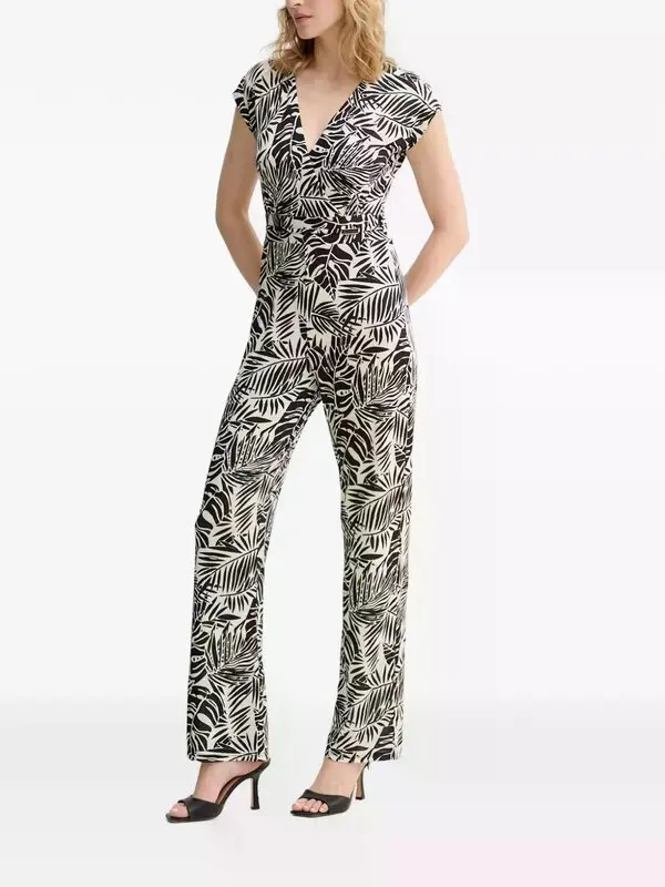 MORGAN Leaf Print Wrap Jumpsuit