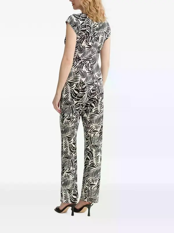 MORGAN Leaf Print Wrap Jumpsuit