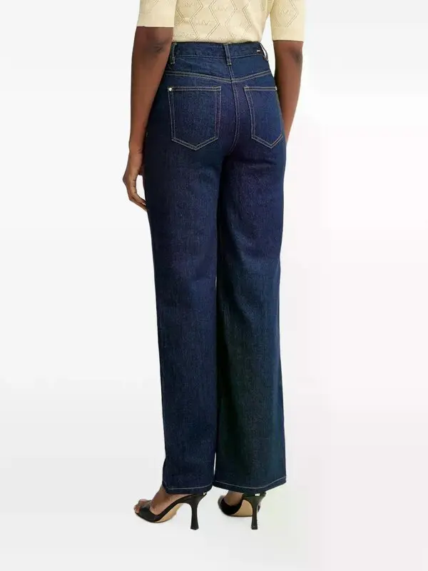 MORGAN Contrast Stitch Wide-leg Jeans