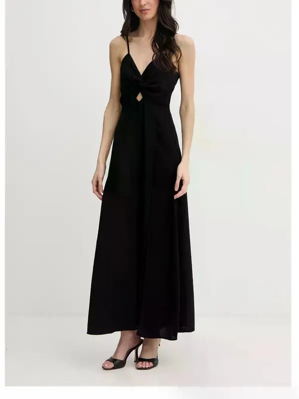 MORGAN Twist-detail Cut-out Maxi Dress - Black