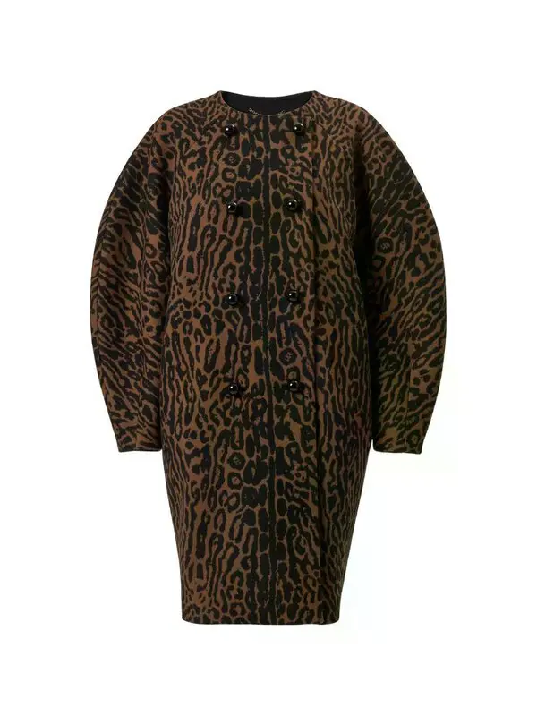 Carolina Herrera Leopard-jacquard Cocoon Coat