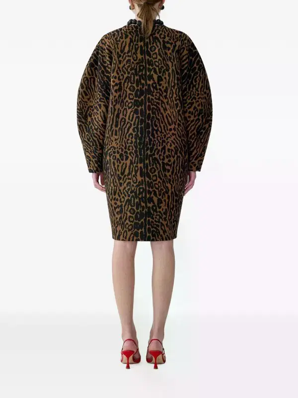 Carolina Herrera Leopard-jacquard Cocoon Coat