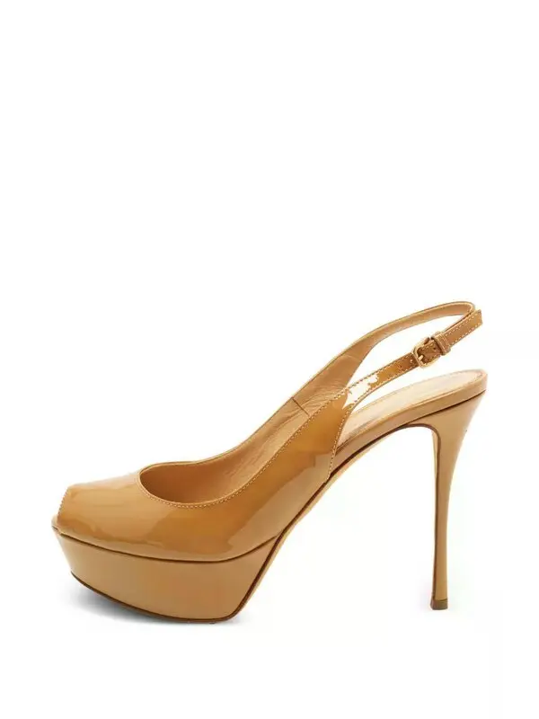 SERGIO ROSSI Peep-toe Slingback Pumps