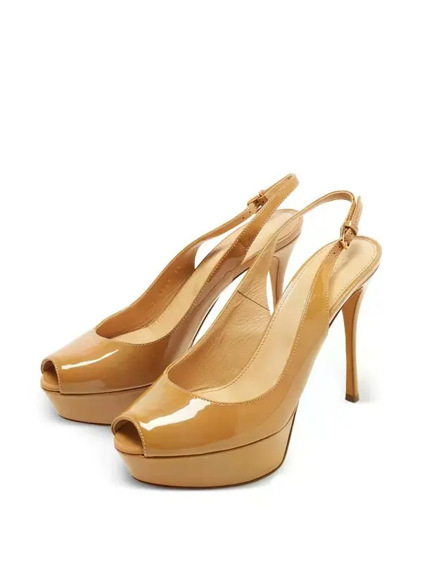 SERGIO ROSSI Peep-toe Slingback Pumps