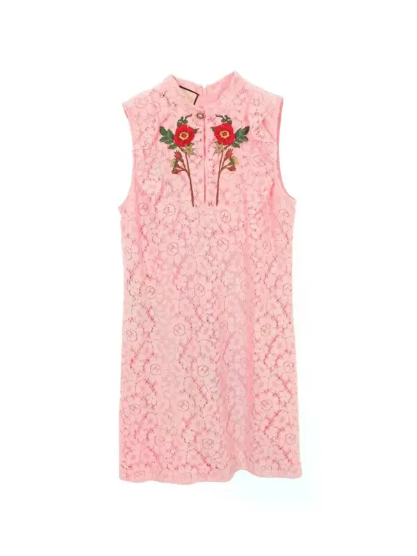 Gucci Floral Lace Midi Dress - Pink