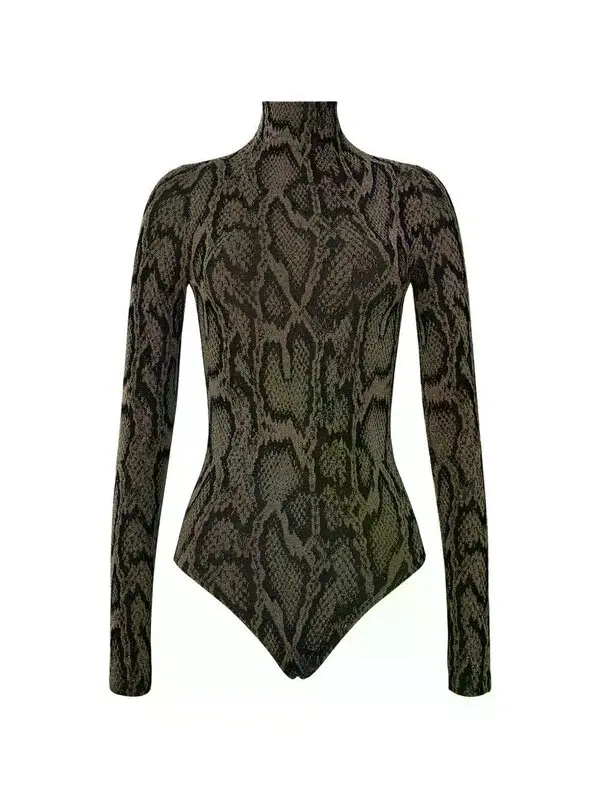 Wolford High-neck Long-sleeve Bodysuit - Green