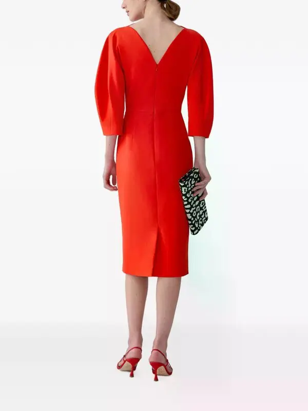 Carolina Herrera Draped-neck Bow-detailed Midi Dress