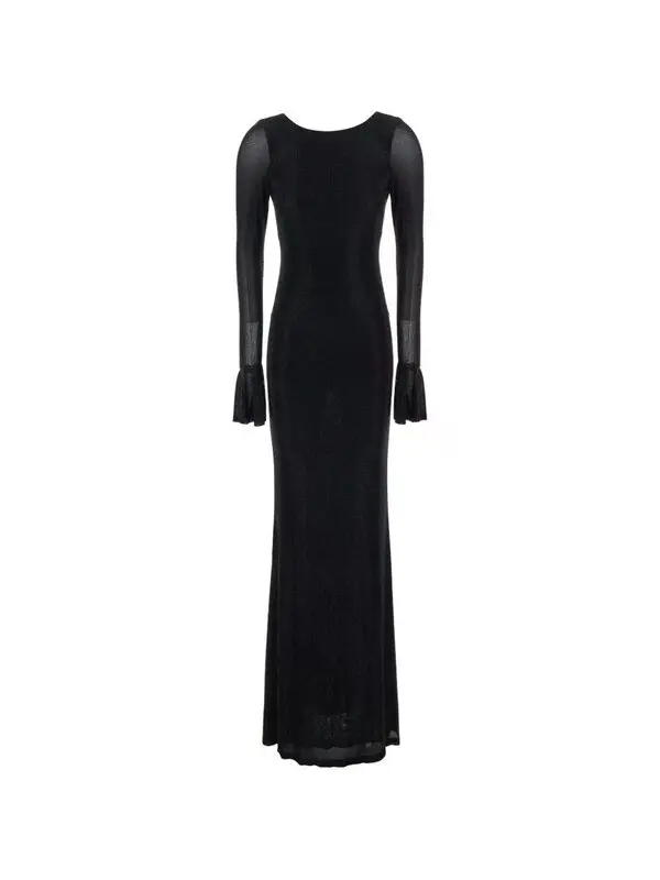 TWENTY FOURHAITCH Algedi Crystal-embellished Open-back Maxi Dress - Black