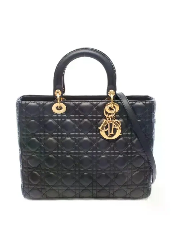 Dior 2000s Lady Cannage Tote Bag - Black