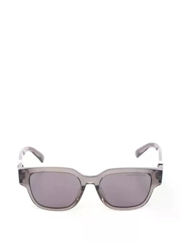 Dior 2000s Oblique Square-frame Sunglasses - Grey