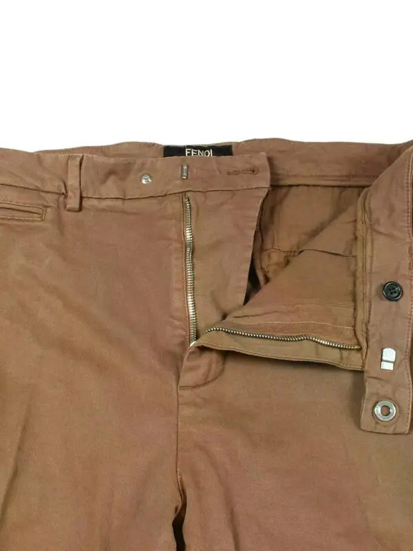 Fendi 2010s Logo Embroidered Trousers