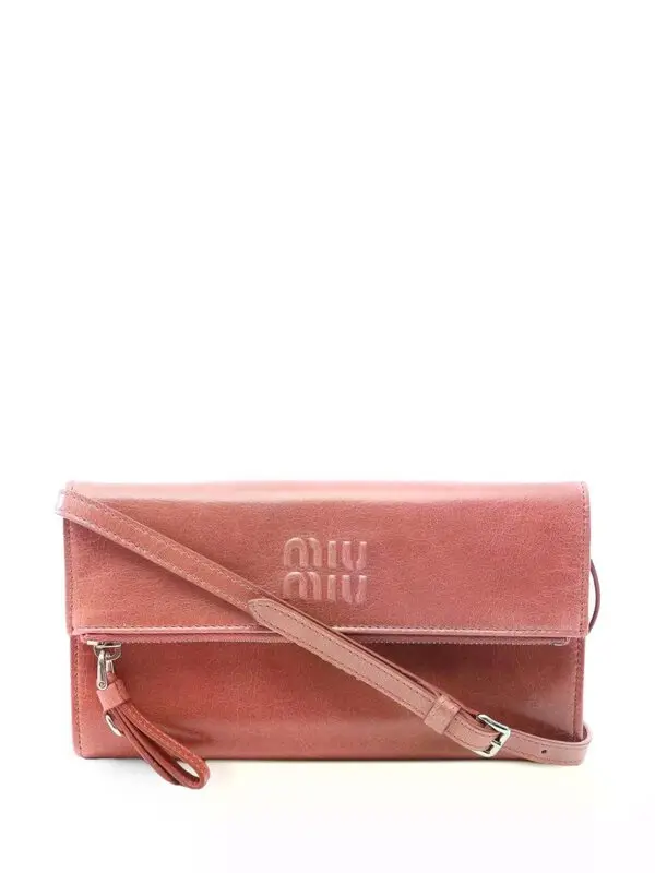 Miu Miu Vitello Shine Leather Shoulder Bag - Brown