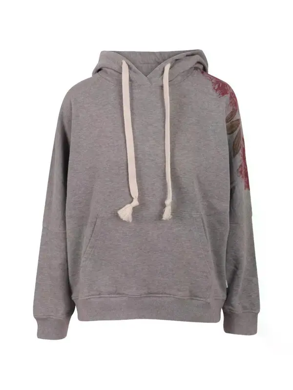 NOUMENO CONCEPT Floral-print Logo-print Hoodie - Grey