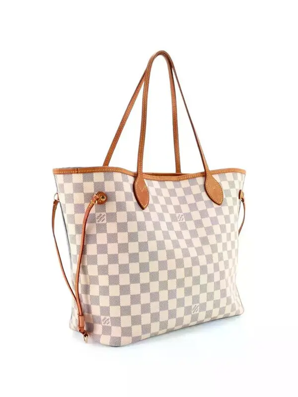 LOUIS VUITTON Neverfull Nm Damier Mm Tote Bag - White