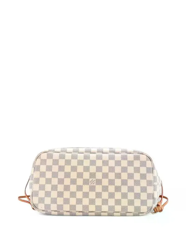 LOUIS VUITTON Neverfull Nm Damier Mm Tote Bag - White
