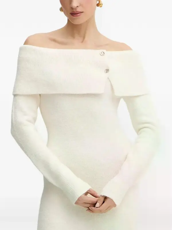 MORGAN Off-shoulder Button-detail Mini Dress