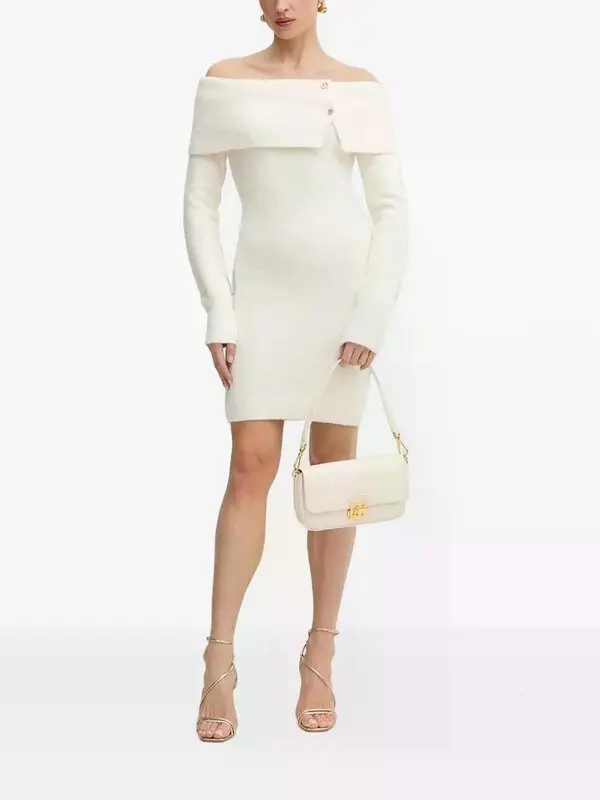 MORGAN Off-shoulder Button-detail Mini Dress