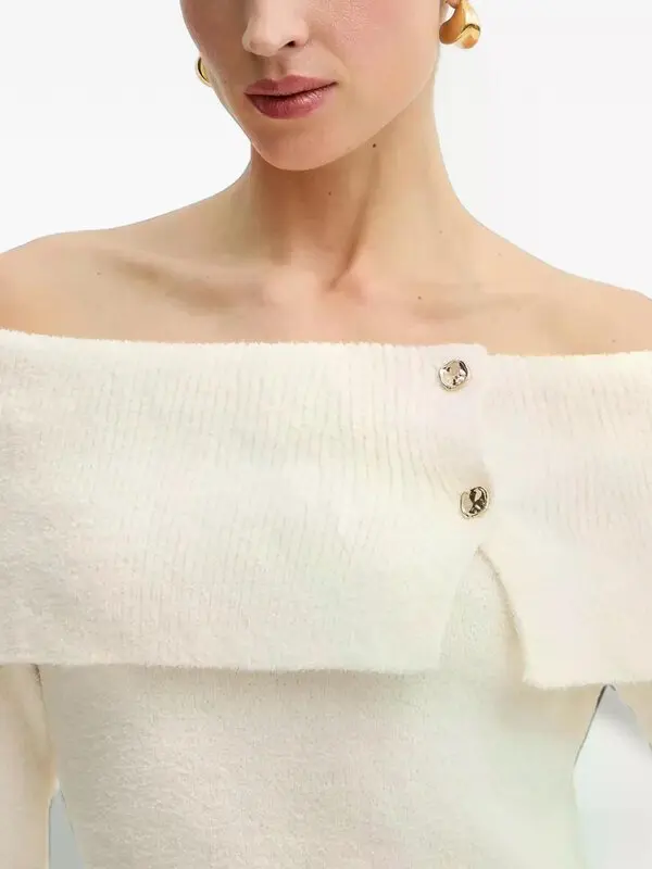 MORGAN Off-shoulder Button-detail Mini Dress
