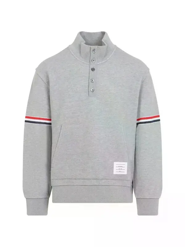 Thom Browne Rwb-stripe Sweatshirt - Grey