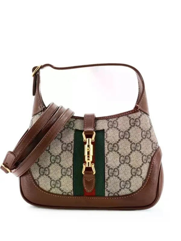 Gucci Jackie 1961 Gg Coated Canvas Mini Hobo Bag - Brown