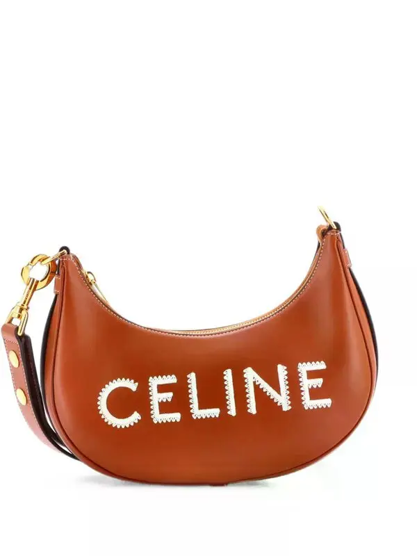 Celine Ava Strap Bag Leather Medium Hobo Bag - Brown