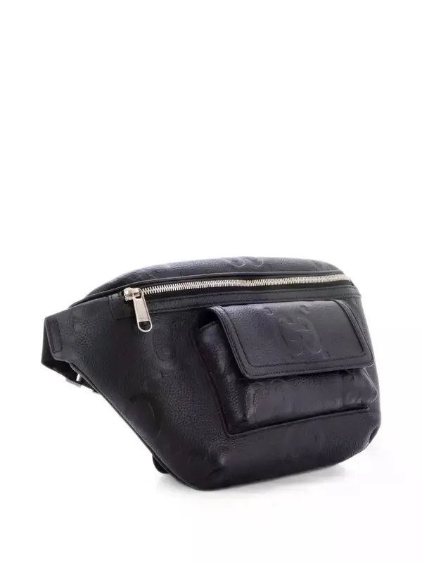 Gucci Front Pocket Jumbo Gg Embossed Leather Belt Bag