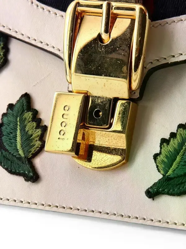 Gucci Sylvie Embroidered Leather Small Shoulder Bag