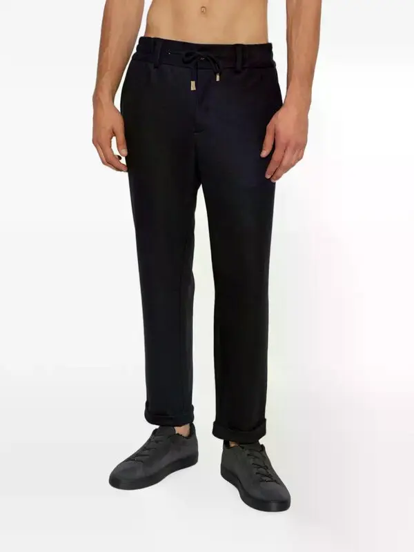 Eleventy Rolled-up Wool-blend Trousers